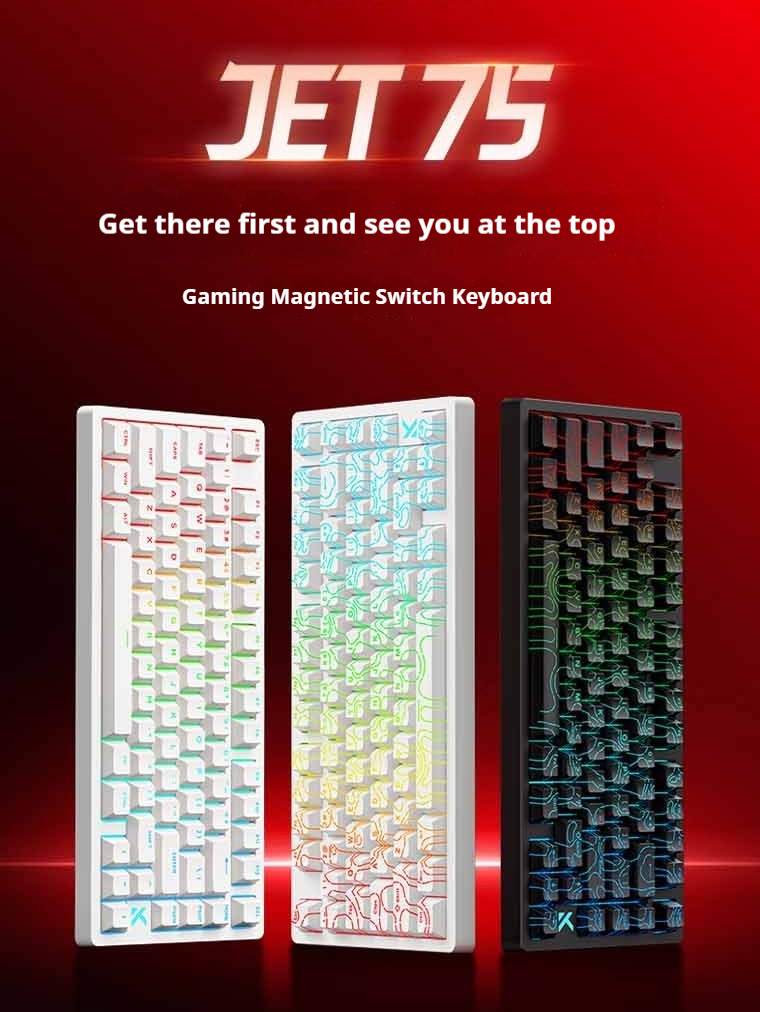 MCHOSE Jet75 gaming magnetic axis wired mechanical keyboard,8K return rate, RT0.01mm, supports ...