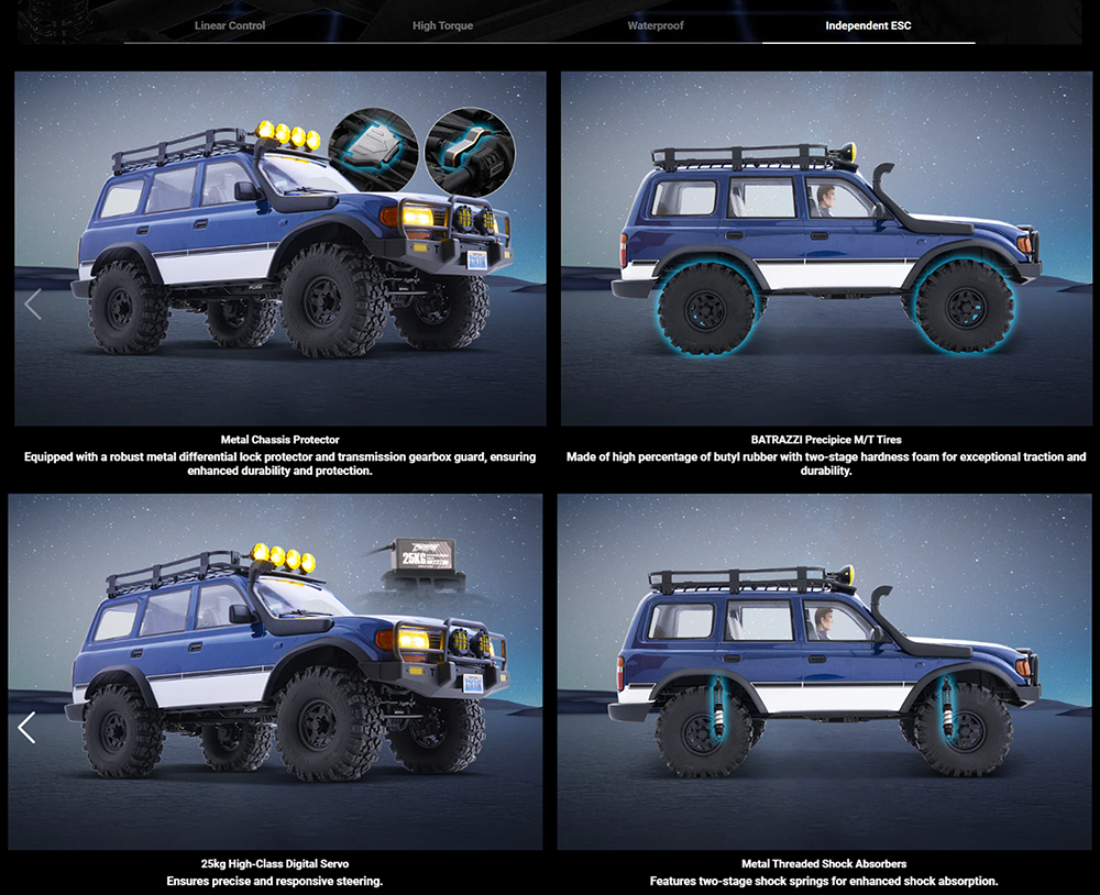 FMS FCX10 LC80 PRO V2 Toyota Land Cruiser 1/10 RC Electric Remote ...