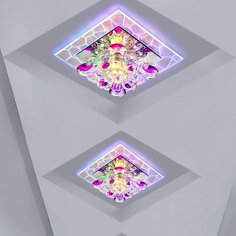 Crystal LED Ceiling Light 3W 5W AC90-260V Modern LED Crystal Aisle ...
