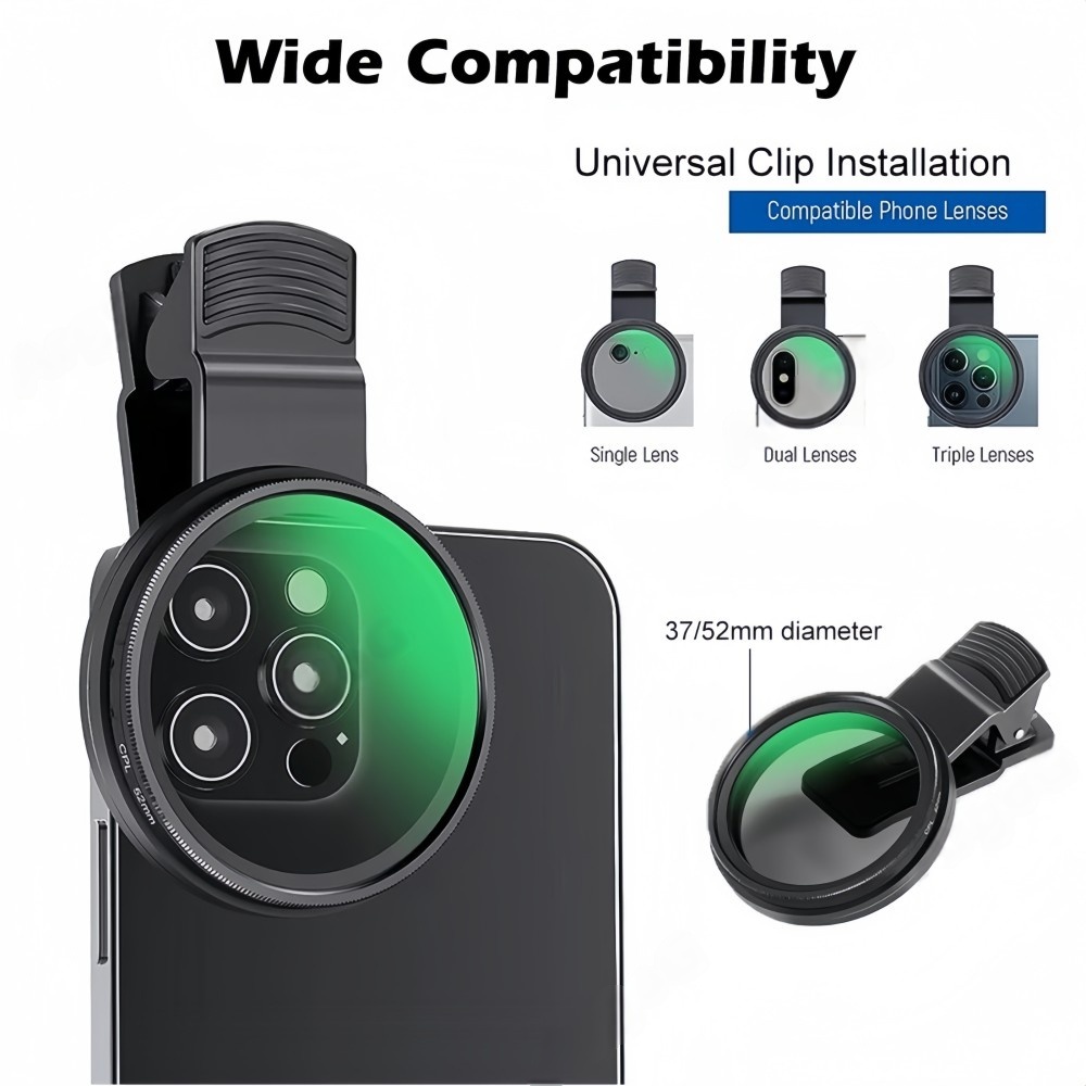 CPL Lens 37MM52MM Tattoo Universal Circular Portable CellPhone Camera ...
