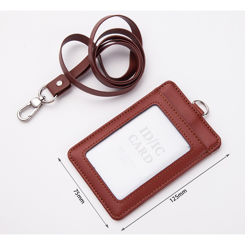 Genuine Leather ID Credit Bank Card Holder Students Bus Card Case ...