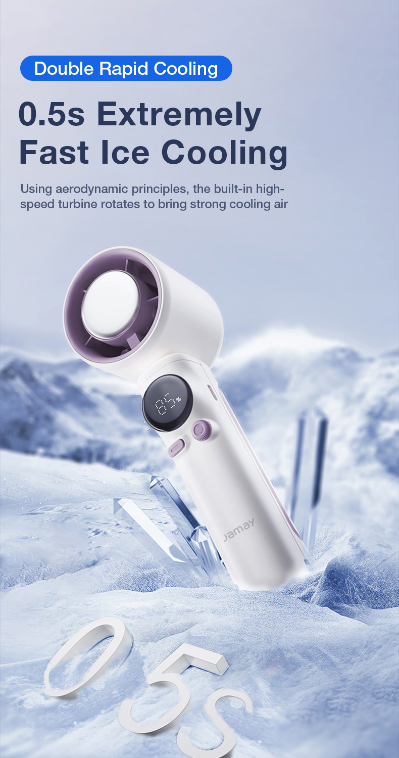 JAMAY FS930 Portable Fan Silent Mini Handheld Fan Emiconductor Cooling ...