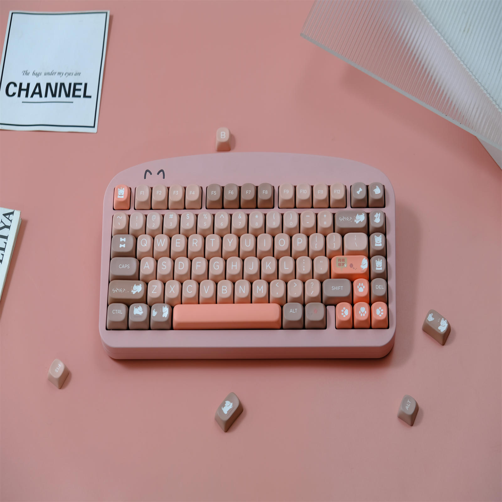 GMK Cute Dog Keycaps Set 126 Keys PBT Keyboard Cap MOA Profile game ...