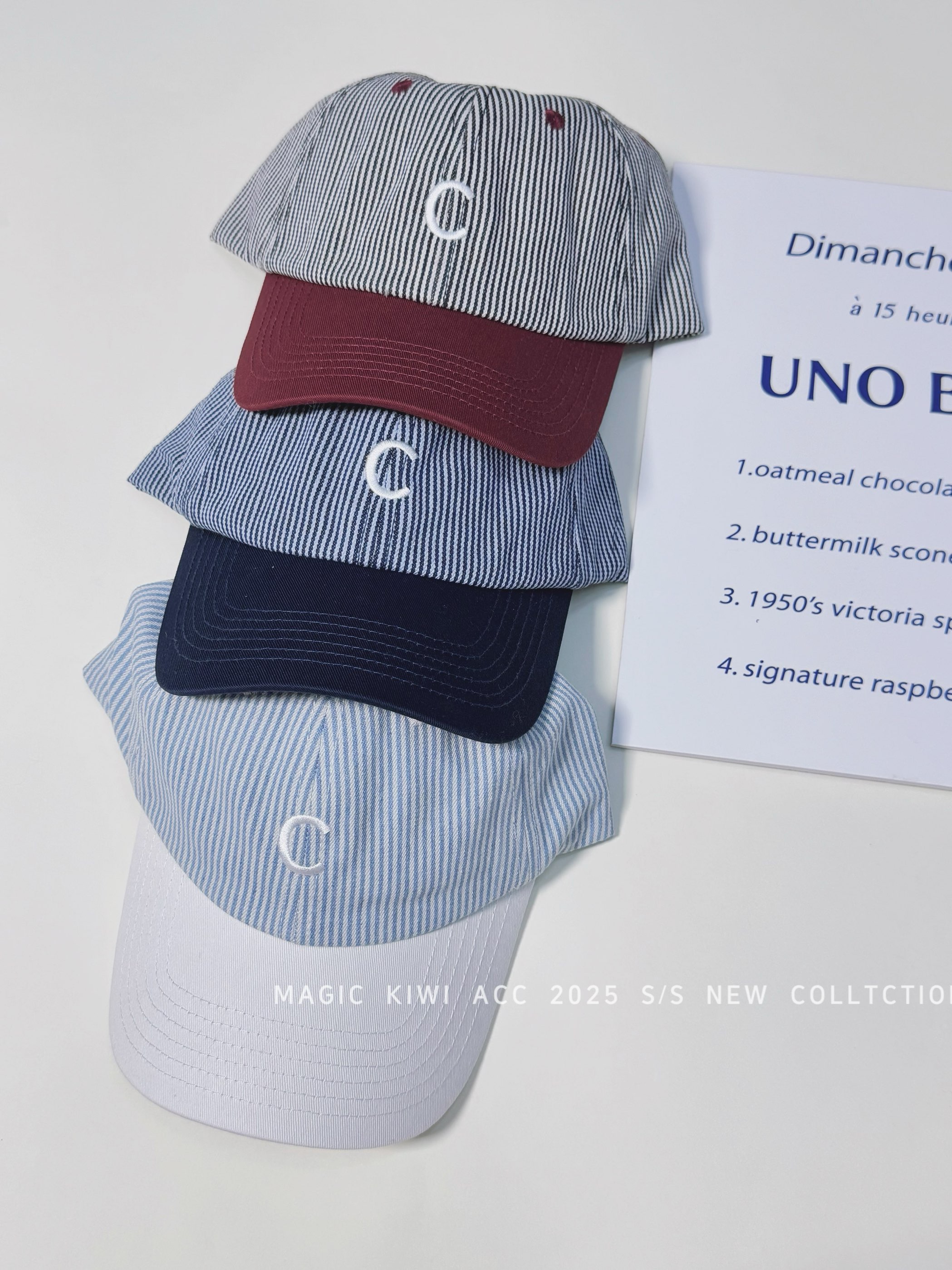 2025 New Striped Color-Coded Baseball Cap,Letter Embroidered Caps ...