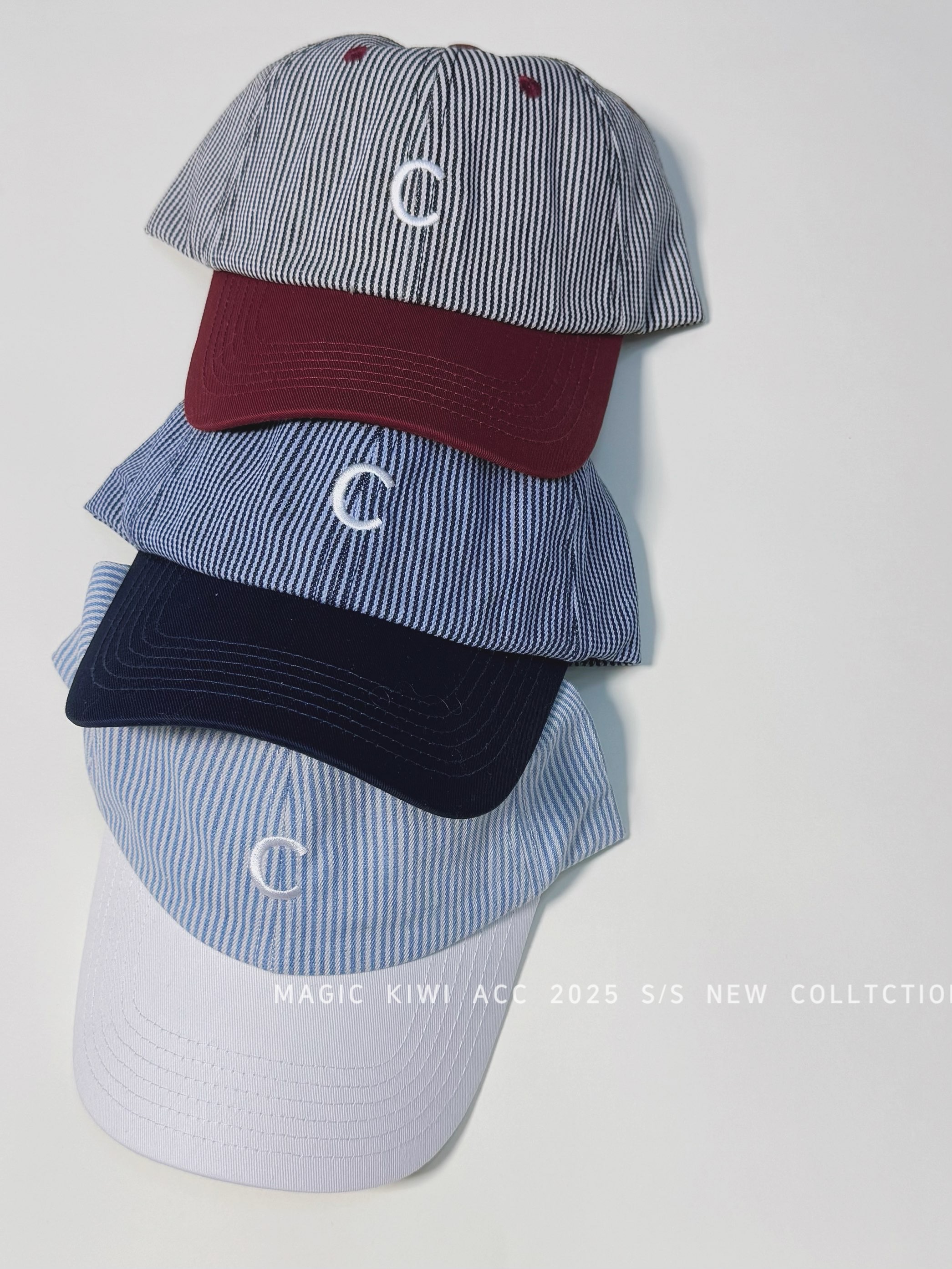 2025 New Striped Color-Coded Baseball Cap,Letter Embroidered Caps ...