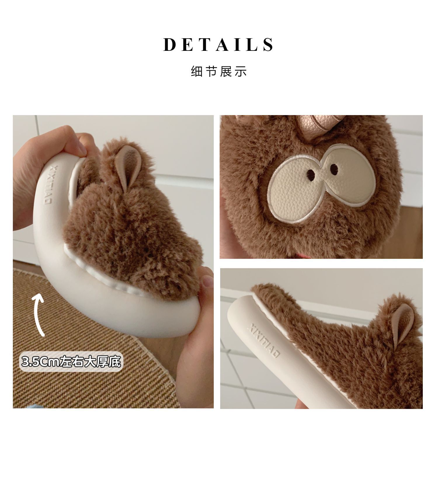 Xixitiao Ladies Winter Girl Heart Cartoon Cute Unicorn Furry Shoes ...