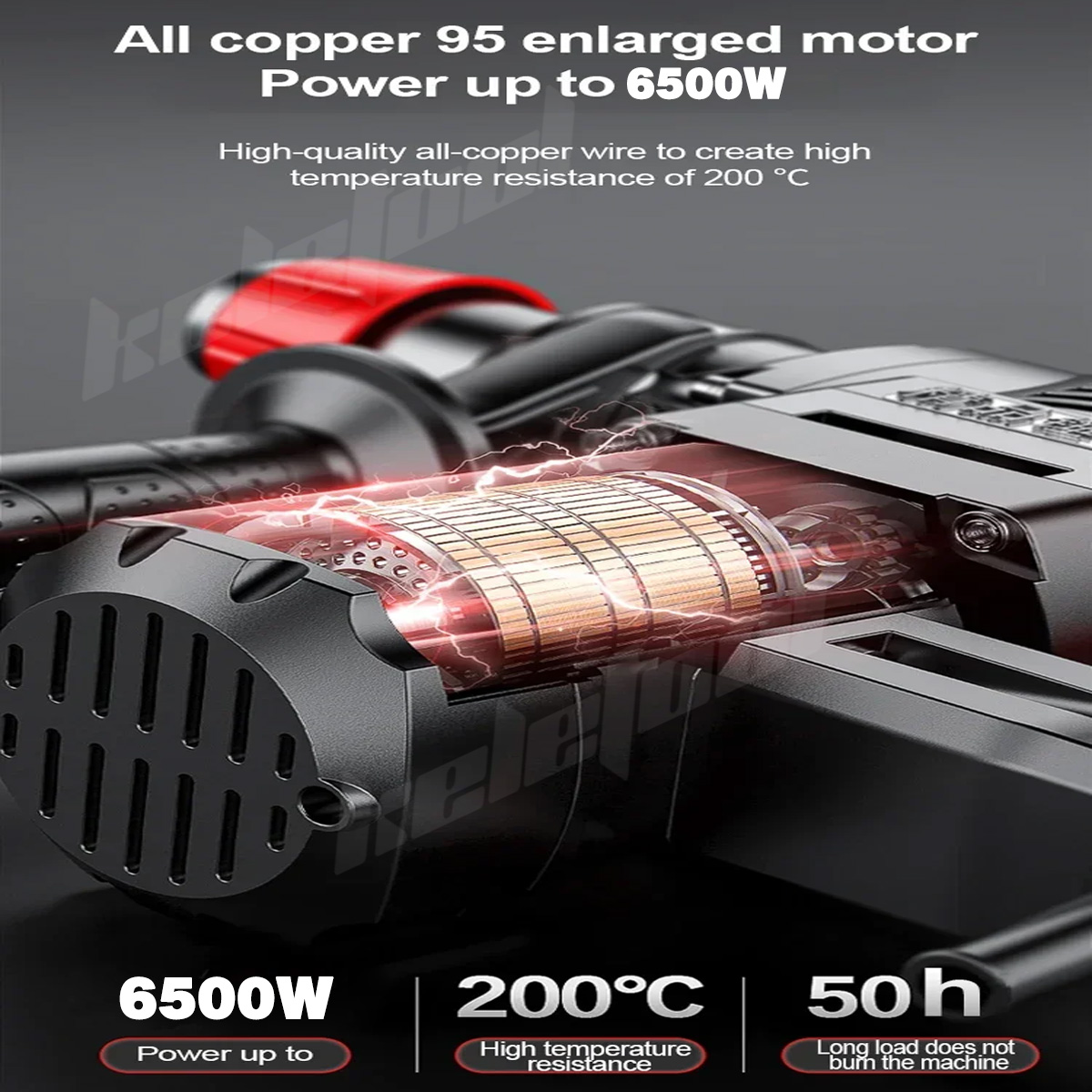 6800W Electric Hammer Drill Demolition Hammer Heavy Duty Concrete ...