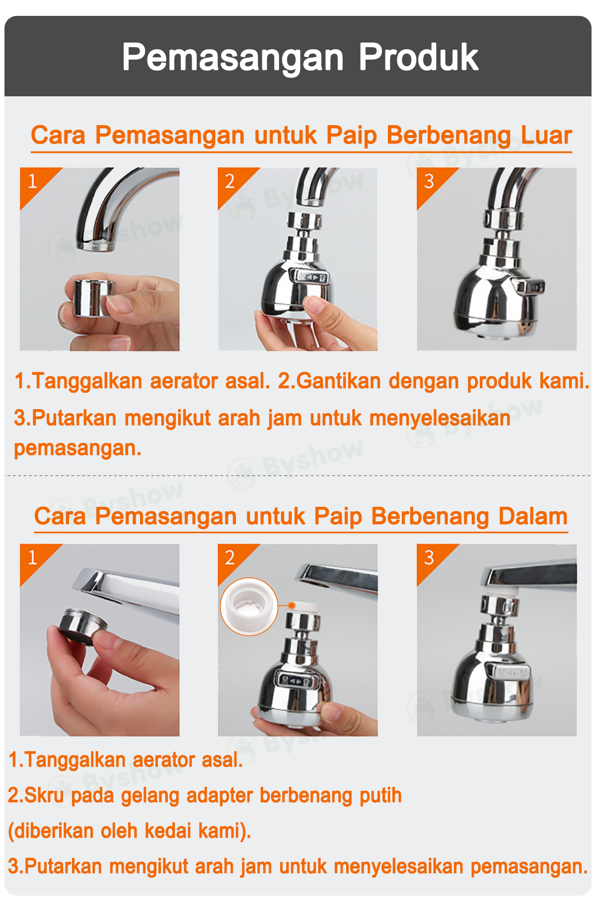 【Byshow】Malaysia In Stock Sink Faucet extender pipe Kitchen Sink Dapur ...