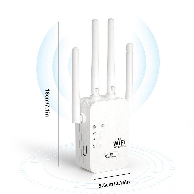 1200Mbps WiFi Repeater Wireless Extender WiFi Booster 5G 2.4G Dual-band Network Amplifier Long ...