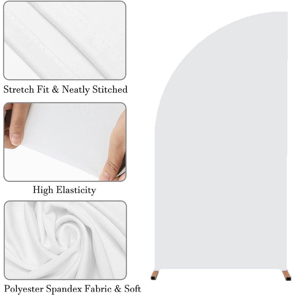 Spandex Fitted Half Moon Arch Backdrop Stand Cover Wedding Backdrop ...