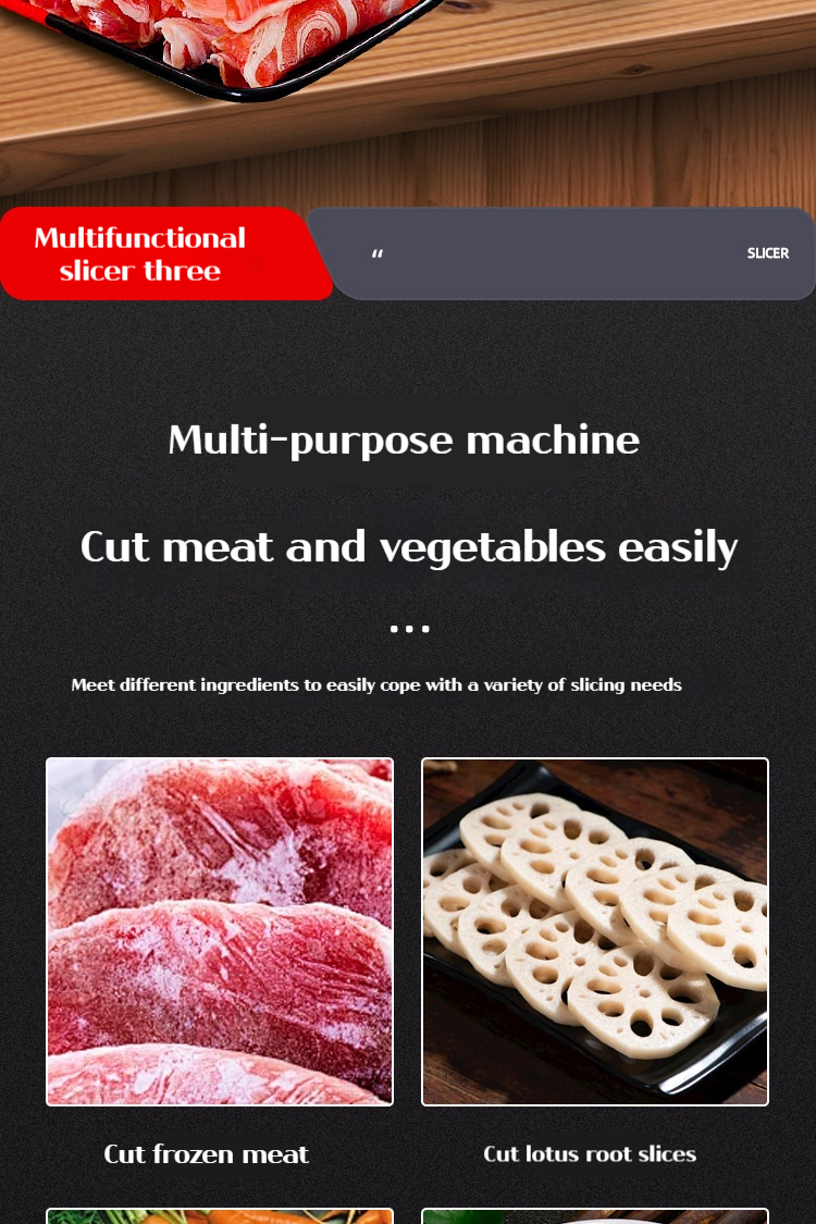 【Malaysia Spot Sale】Stainless steel slicer small home cut frozen meat ...