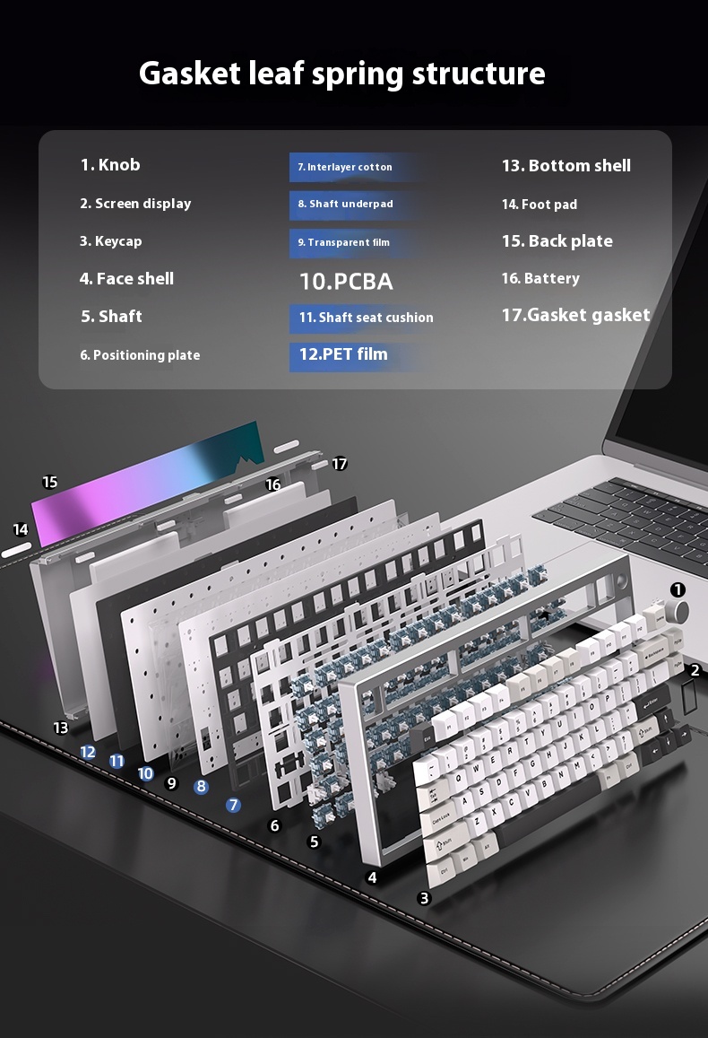 YUNZII AL80 Aluminum Tut Mechanical Keyboard Wireless Three-mode Custom ...