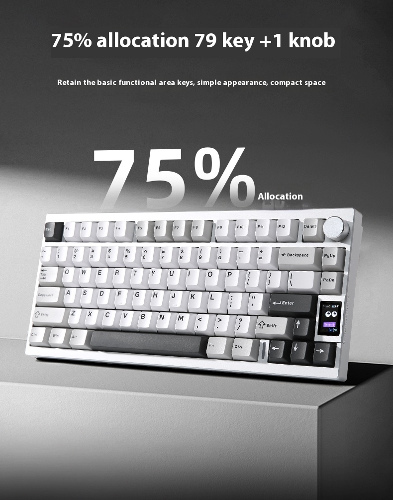 YUNZII AL80 Aluminum Tut Mechanical Keyboard Wireless Three-mode Custom ...