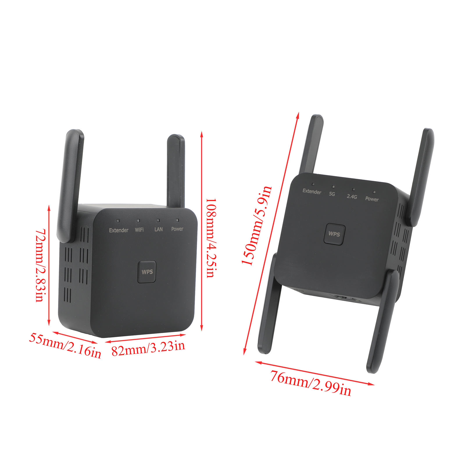 300/1200M Wireless Repeater WIFi Signal Extension Amplifier Single/Dual ...