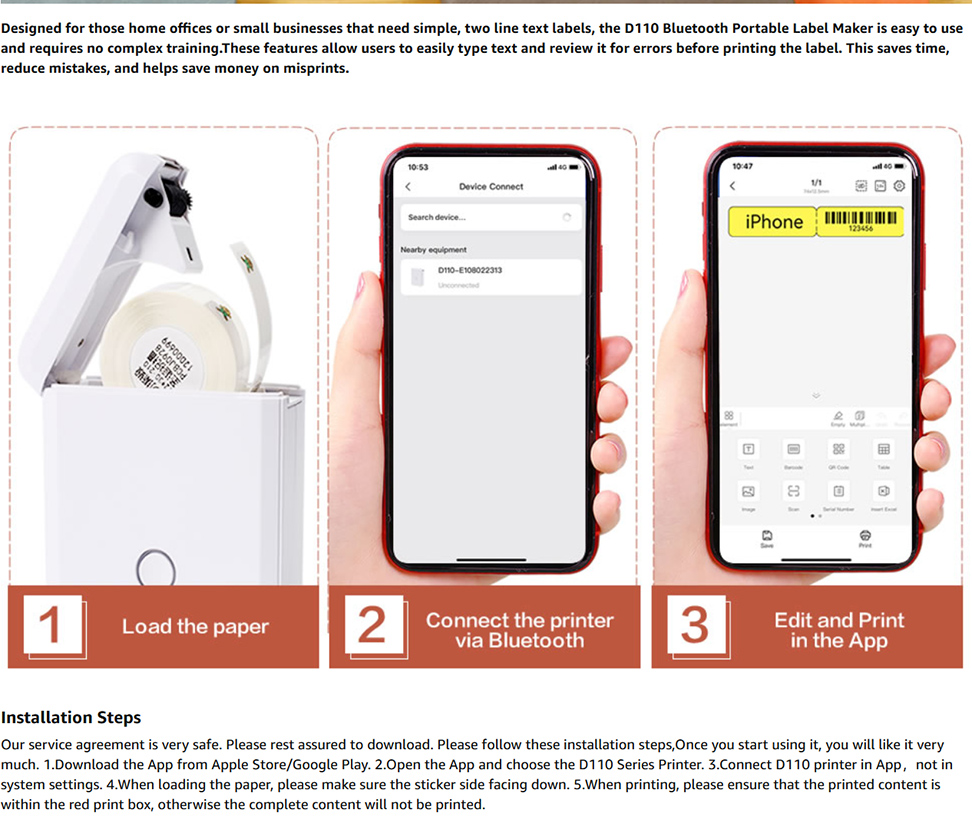 NIIMBOT D110/D11/D101 Colorful Address Name File Folder Waterproof ...
