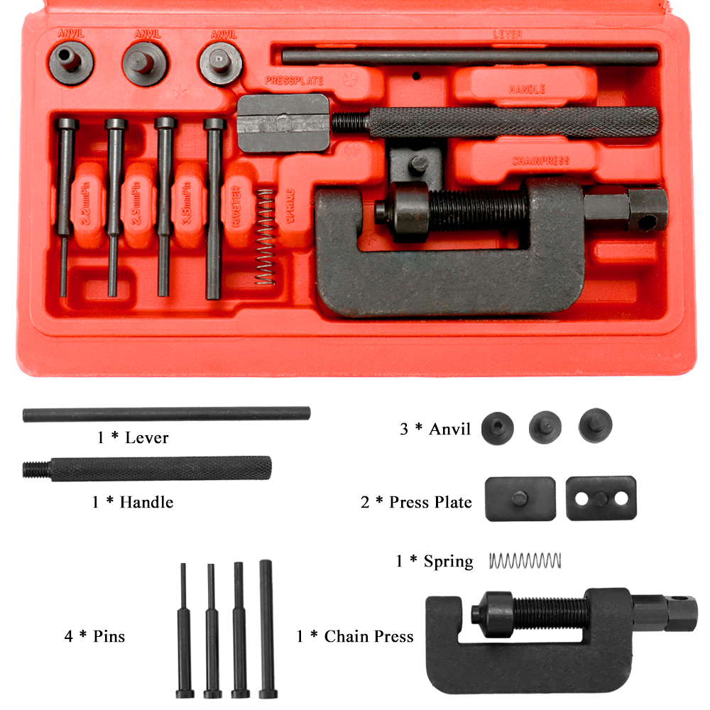 Motorcycle Chain Breaker & Riveting Tool Set Chain Breaker Breaker ...