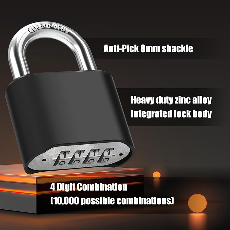 KIPRUN Combination Lock, 4-Digit Combo Lock, Combination Padlock ...
