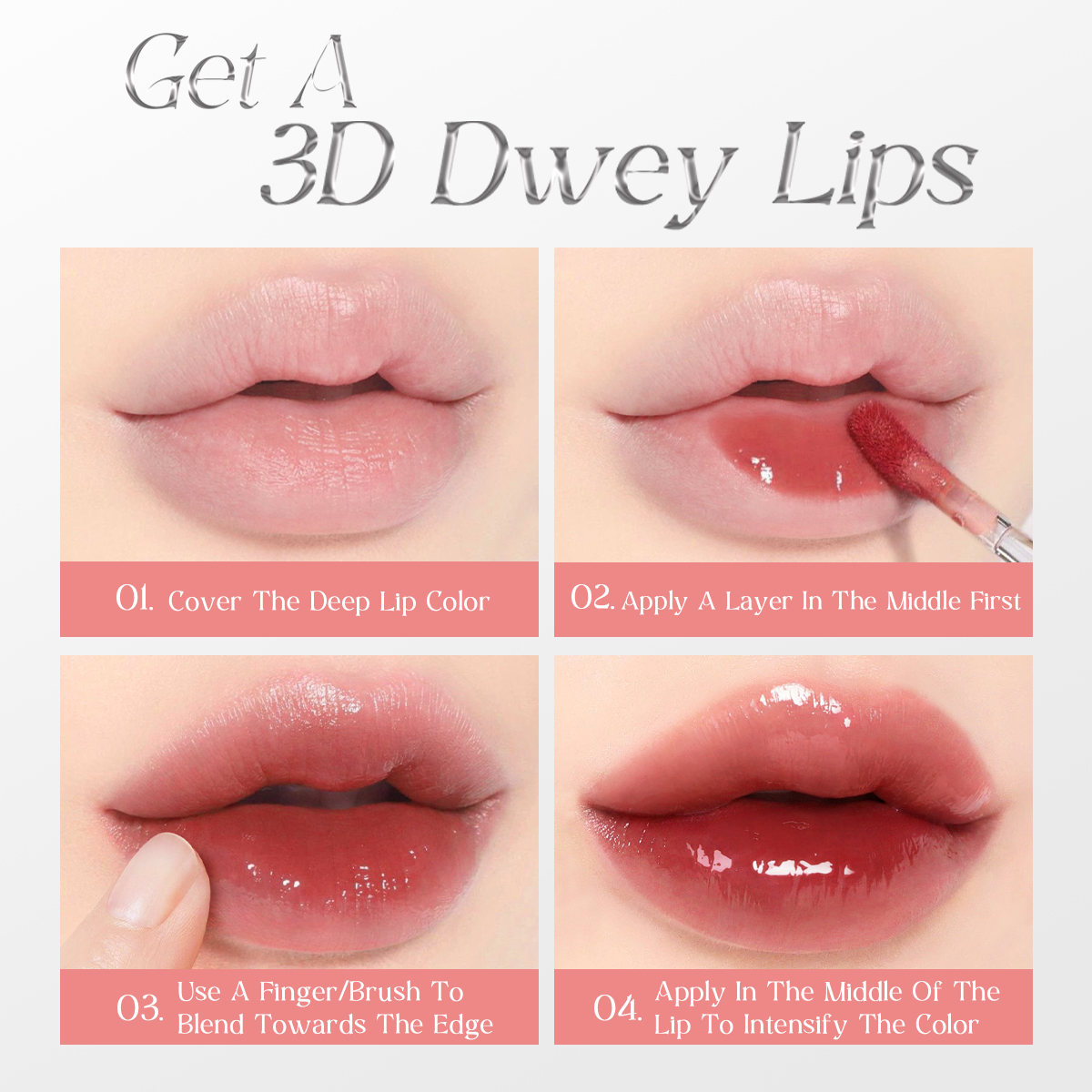 FOCALLURE 3D Mirror Dewy Lip Tint Shimmering Clear Texture Moisturizng ...