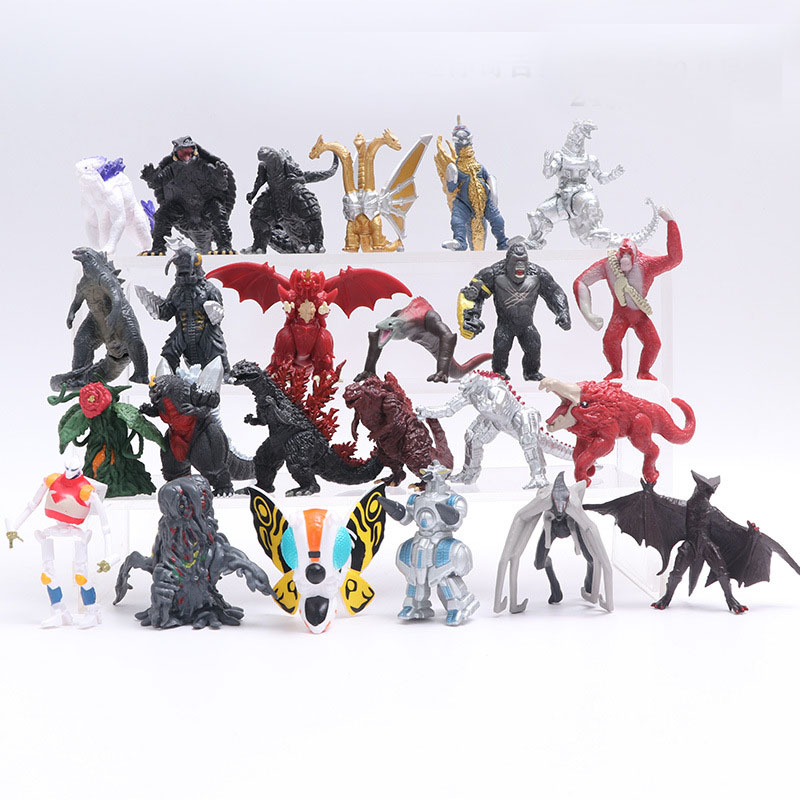24Pcs/Set 5cm-8cm Godzilla King of Monsters Mechanical Red lotus Planet ...