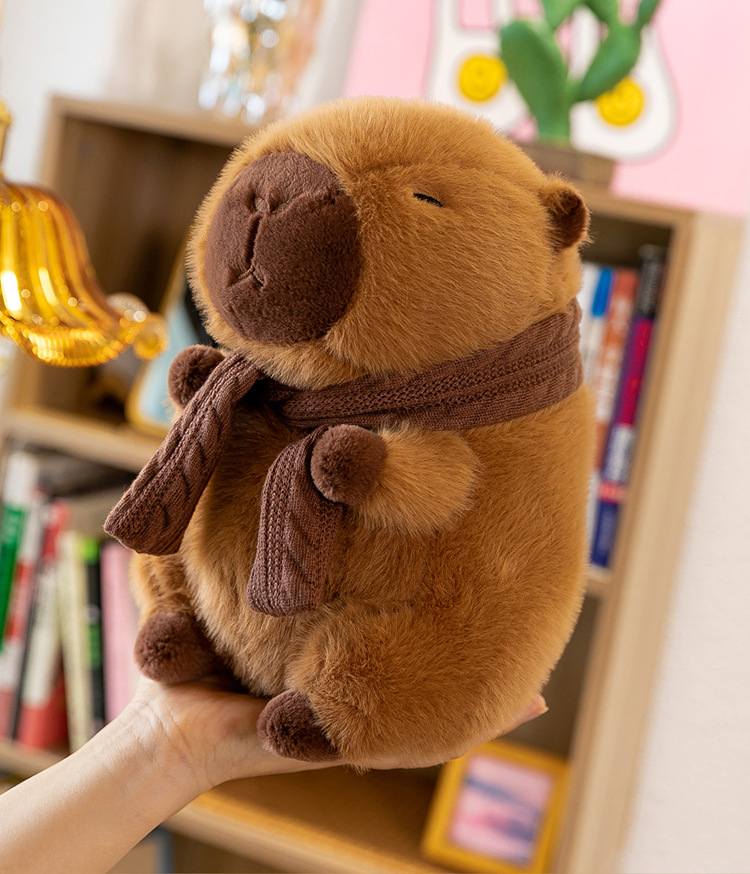 Scarf Capybara plush toy doll Cut Bee Capybara plushie Turtle bag ...