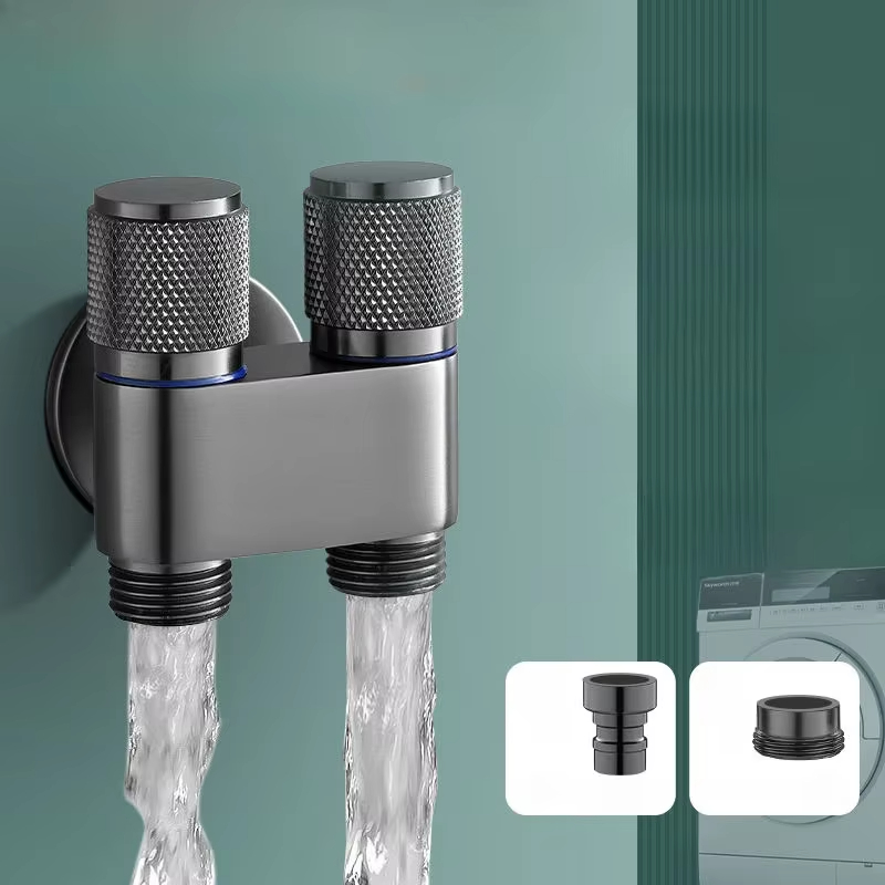 Double Outlet Washing Machine Faucet Angle Valve One In and Two Out ...