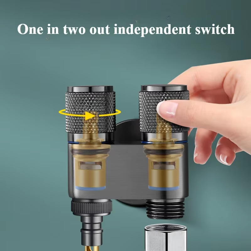 Double Outlet Washing Machine Faucet Angle Valve One In and Two Out ...