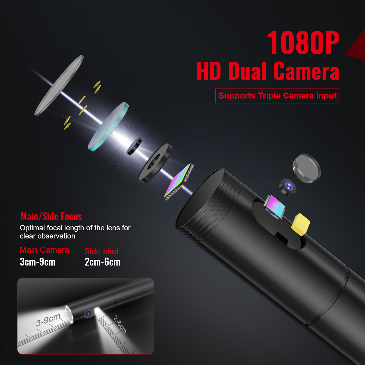 HABOTEST HT669A High Definition Industrial Borescope 1080P HD Video 32G ...