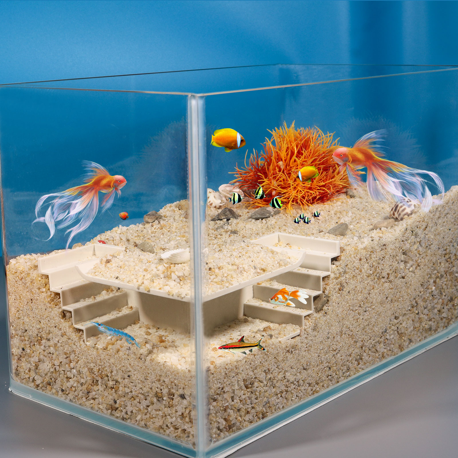 Triangle PLA Aquarium Cave Underground Corner Tunnel Fish Game Lounge ...