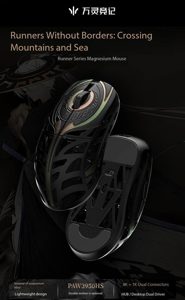 Wlmouse Strider Lightweight Walker Magnesium Alloy Wireless 8K esports gaming Mouse 8K return ...