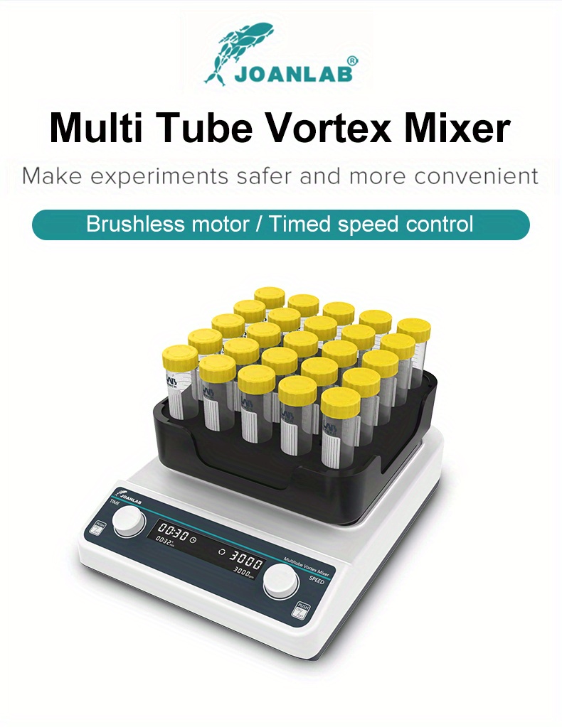 JOANLAB Multi-Tube Vortex Mixer Multi-Sample Shaker Lab Equipment 3000rpm 1.5/2/5/10/15/50ml ...