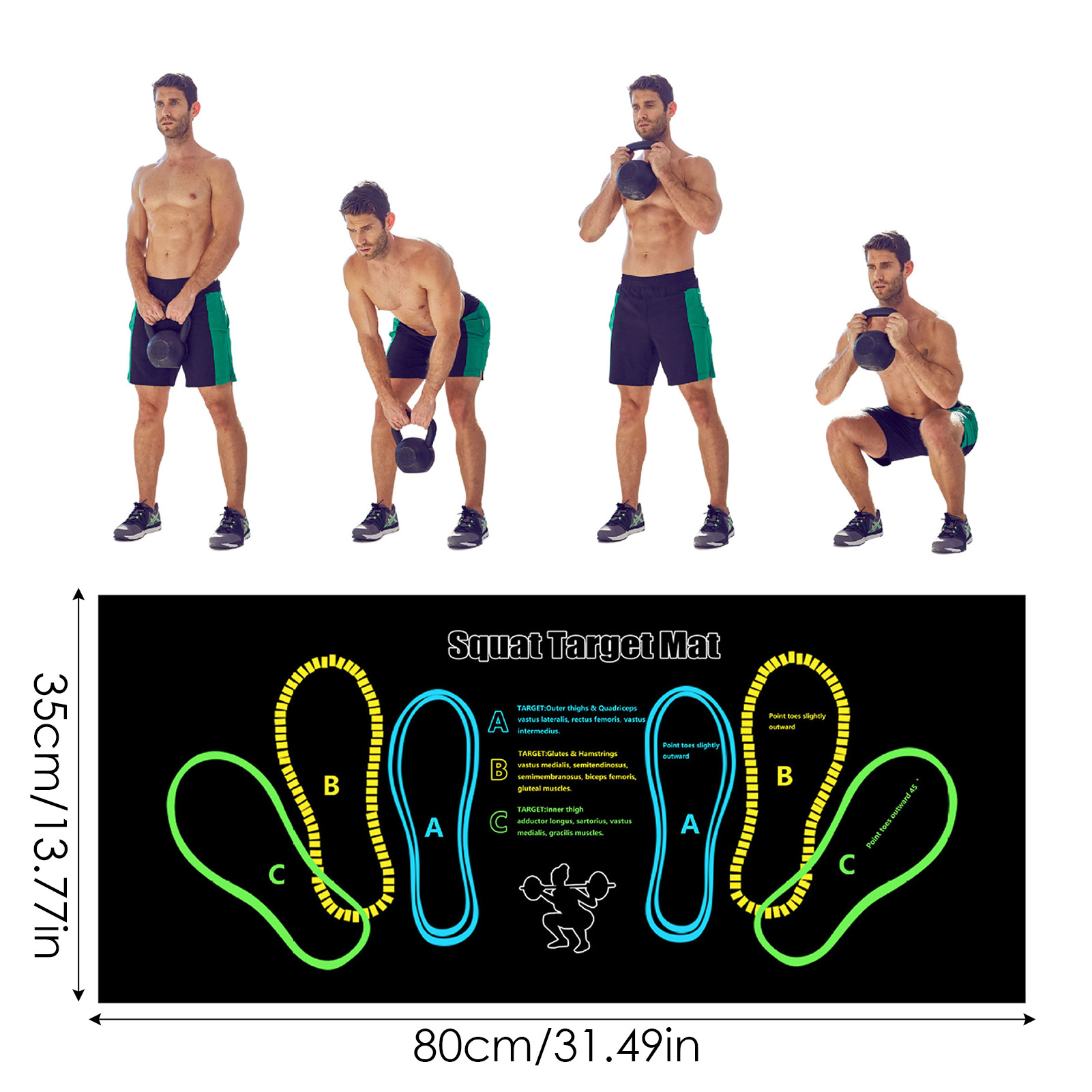 Squat Guide Mat - Squat Auxiliary Training Mat | Easy to Clean Squat ...