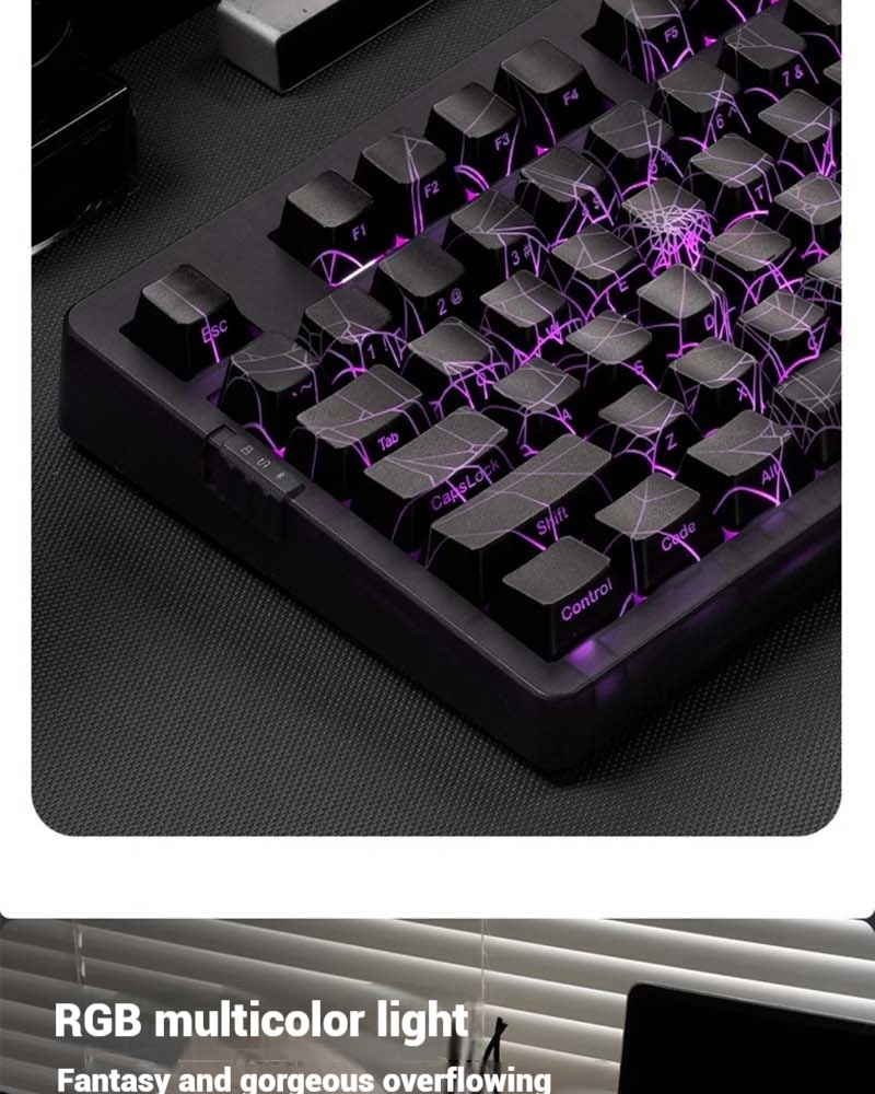 Zornher ZH980 Spider web Wireless three mode mechanical keyboard ...