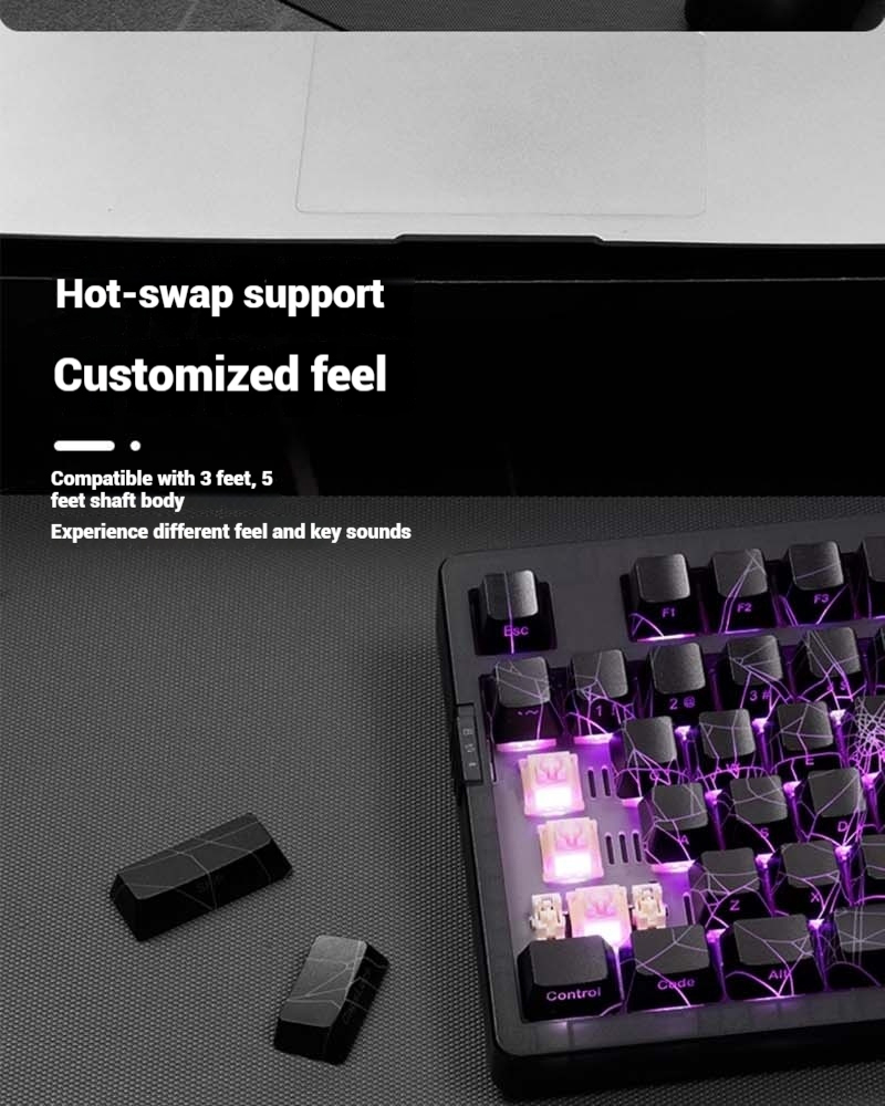Zornher ZH980 Spider web Wireless three mode mechanical keyboard ...