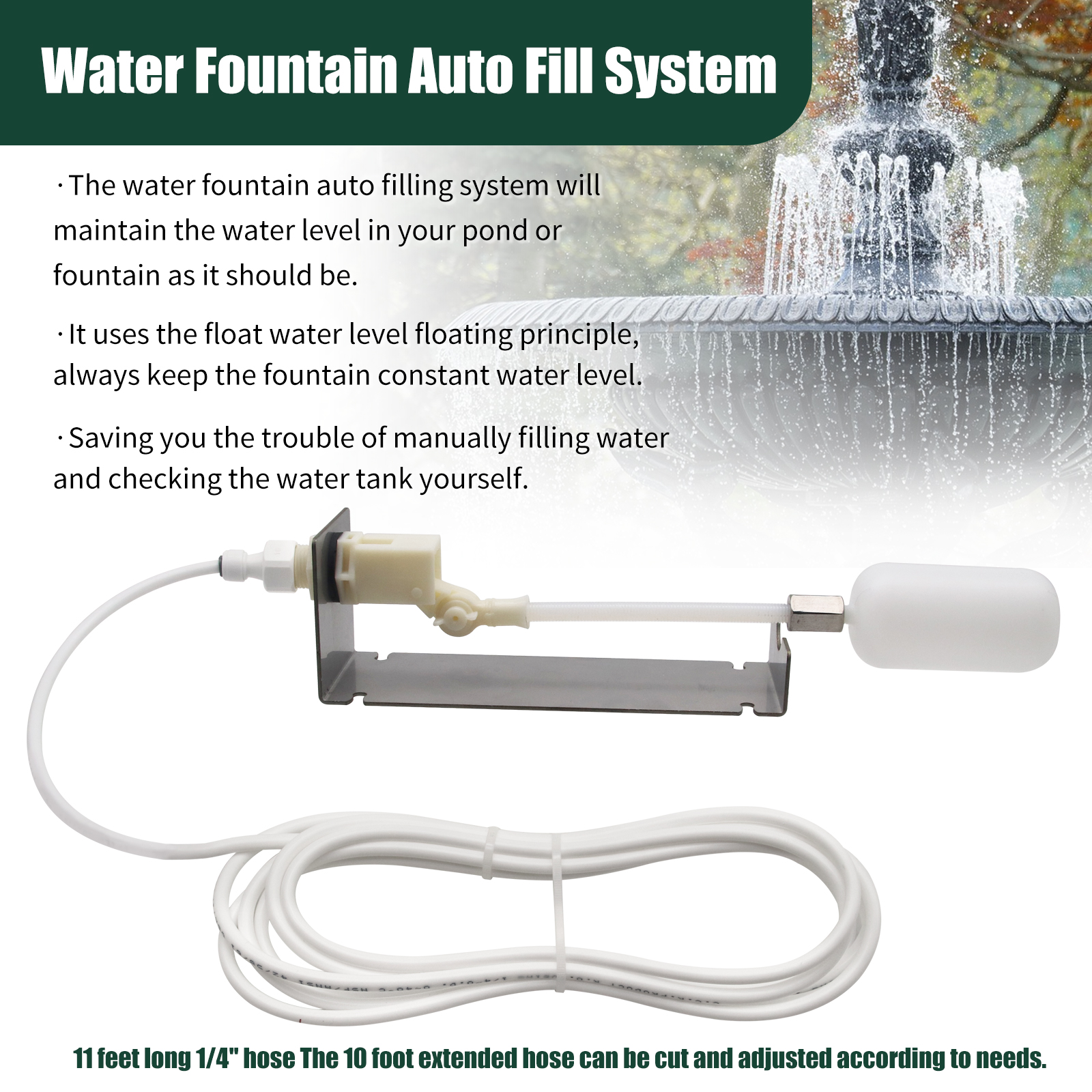 Water Fountain Auto Fill System Auto Water Leveler Float Valve Kit with ...