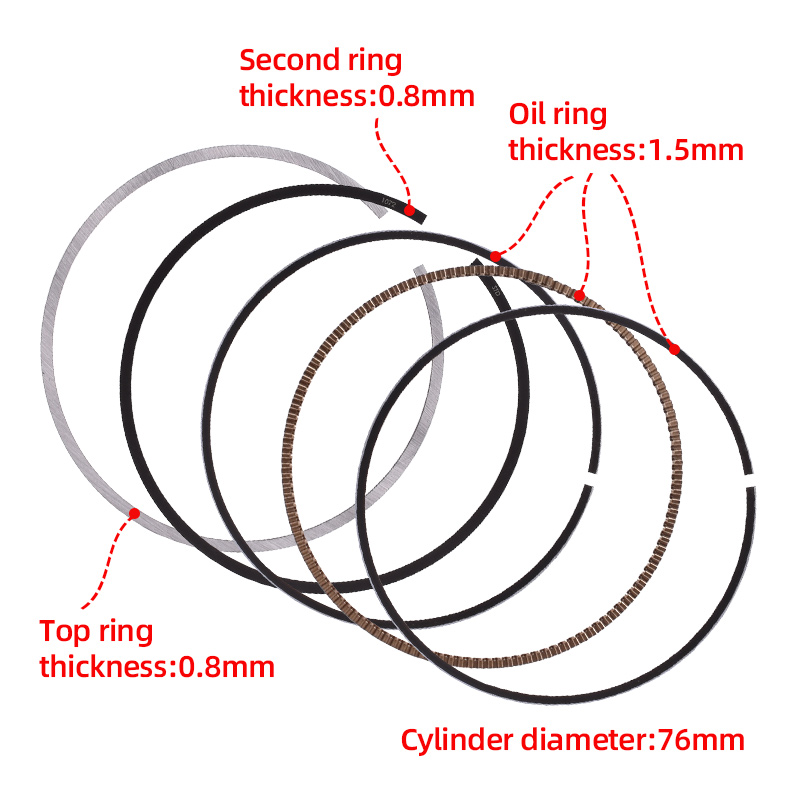 1 set 76mm Piston Ring For Honda CBR250R 2011-2018 CRF250L 13-16 CBR300 ...
