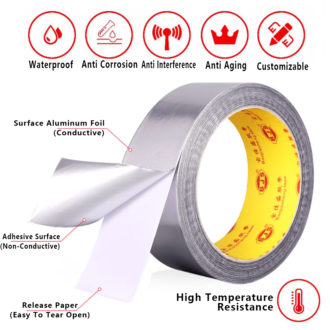 Aluminium Foil Tape Aluminium Tape Strong Adhesive High Temperature ...