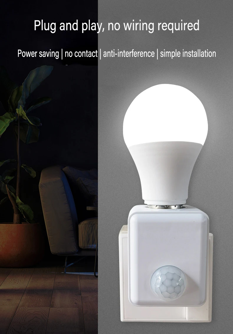 2pcs AC110-240V Wall Mounted LED Human Infrared Sensor Lamp E27 LED ...