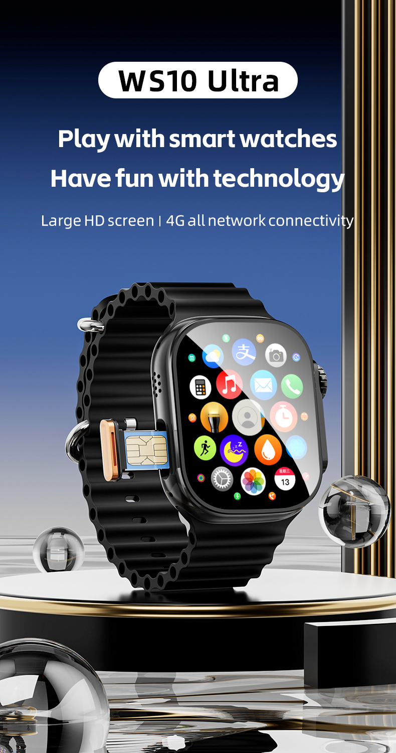 WS10 Ultra Smart Watch 5G Sim Card 3+1 Smartwatch 1GB RAM + 16GB ...