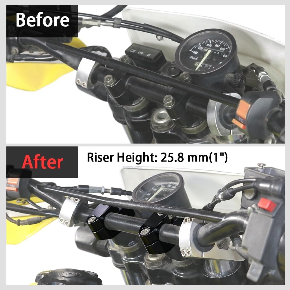Universal Motorcycle 22mm Handle Bar Riser Handlebar Heightened Clamp ...