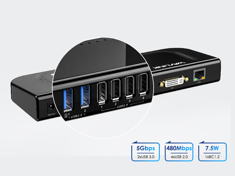 Wavlink Displaylink Universal USB Docking Station Gigabit Ethernet ...