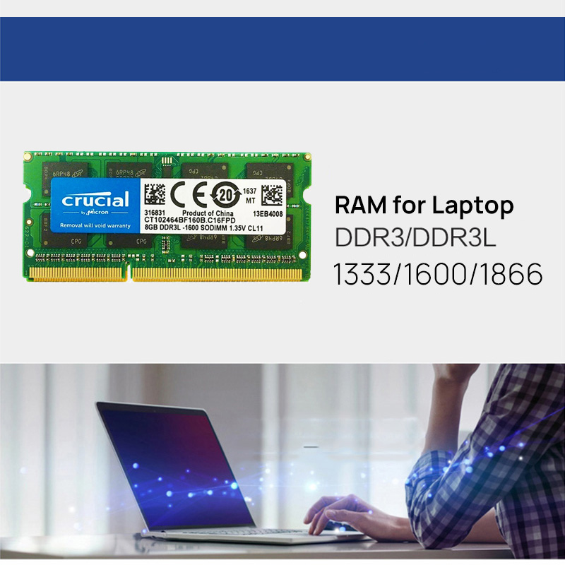 Crucial DDR3 DDR3L RAM 8Gb 4Gb 1600Mhz 1333Mhz PC3-10600 PC3-12800 204Pin SODIMM For Laptop ...