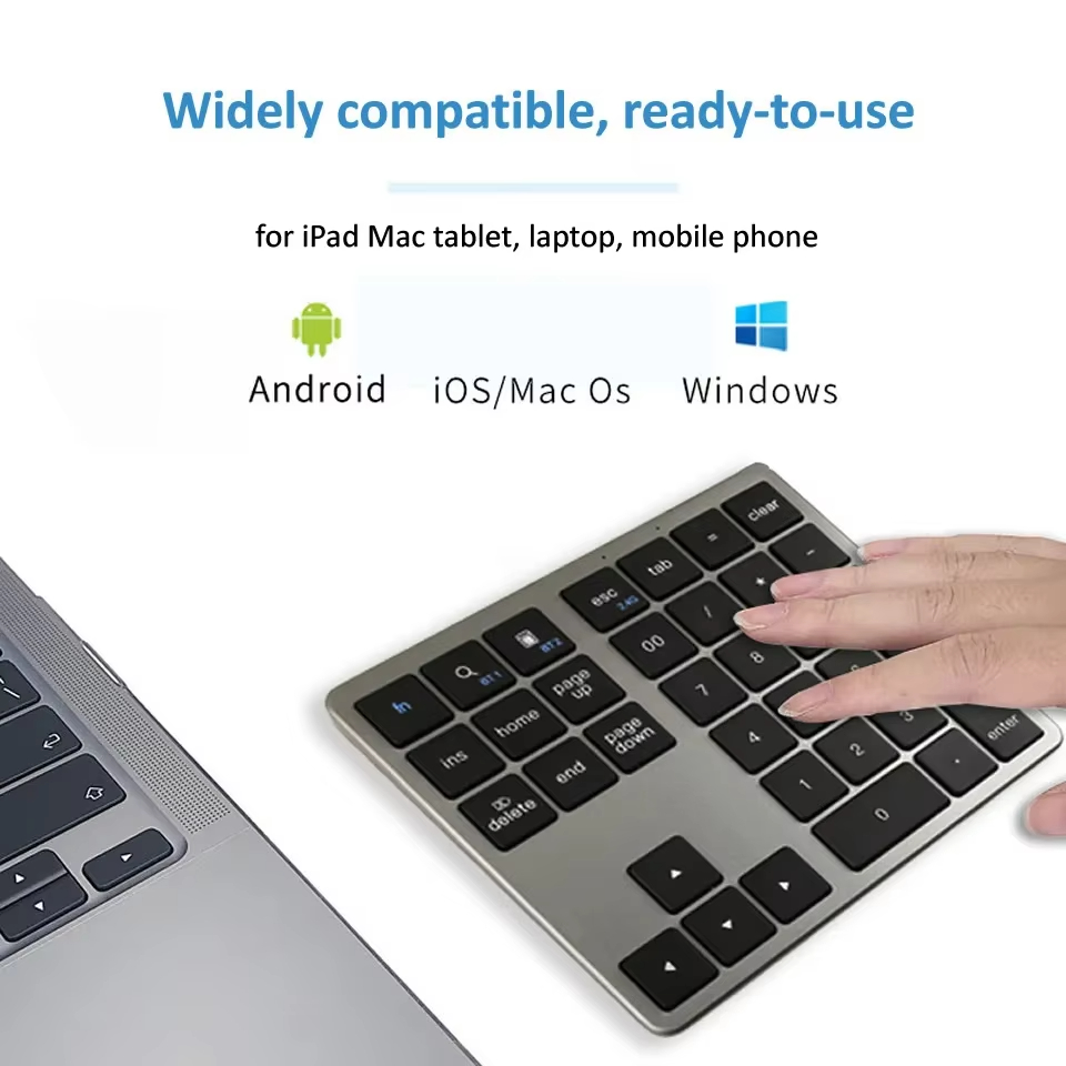 2.4G Wireless Bluetooth Number Pad Ultra-thin Remote Connection Numpad ...