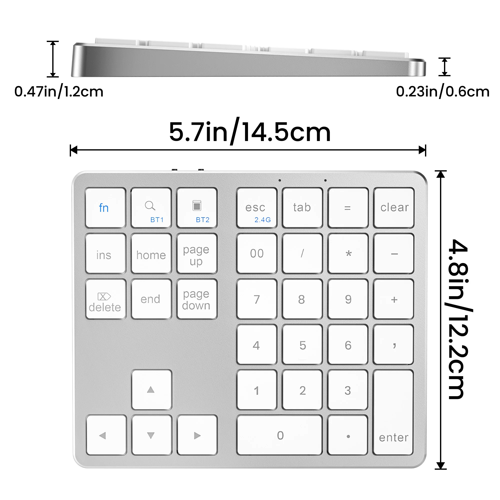 2.4G Wireless Bluetooth Number Pad Ultra-thin Remote Connection Numpad ...