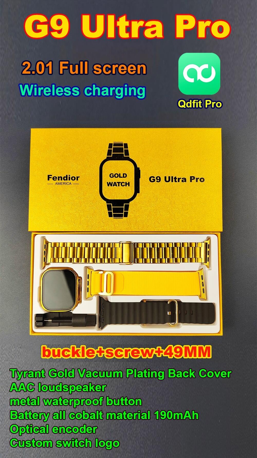 New G9 Ultra Pro Gold Smart Watch Ultra Series 8 Bluetooth Call Men ...