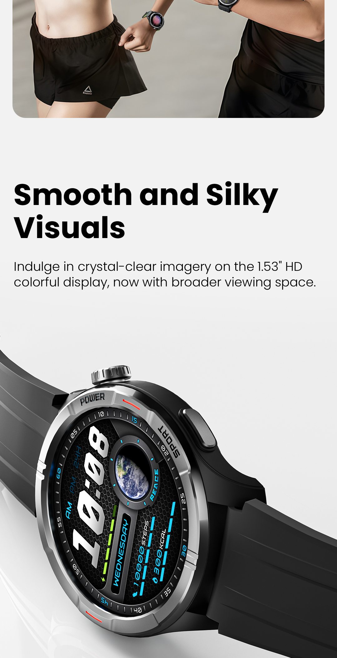 Haylou Smart Smart Runner 1.53-inch HD Display Voice Assistant call ...