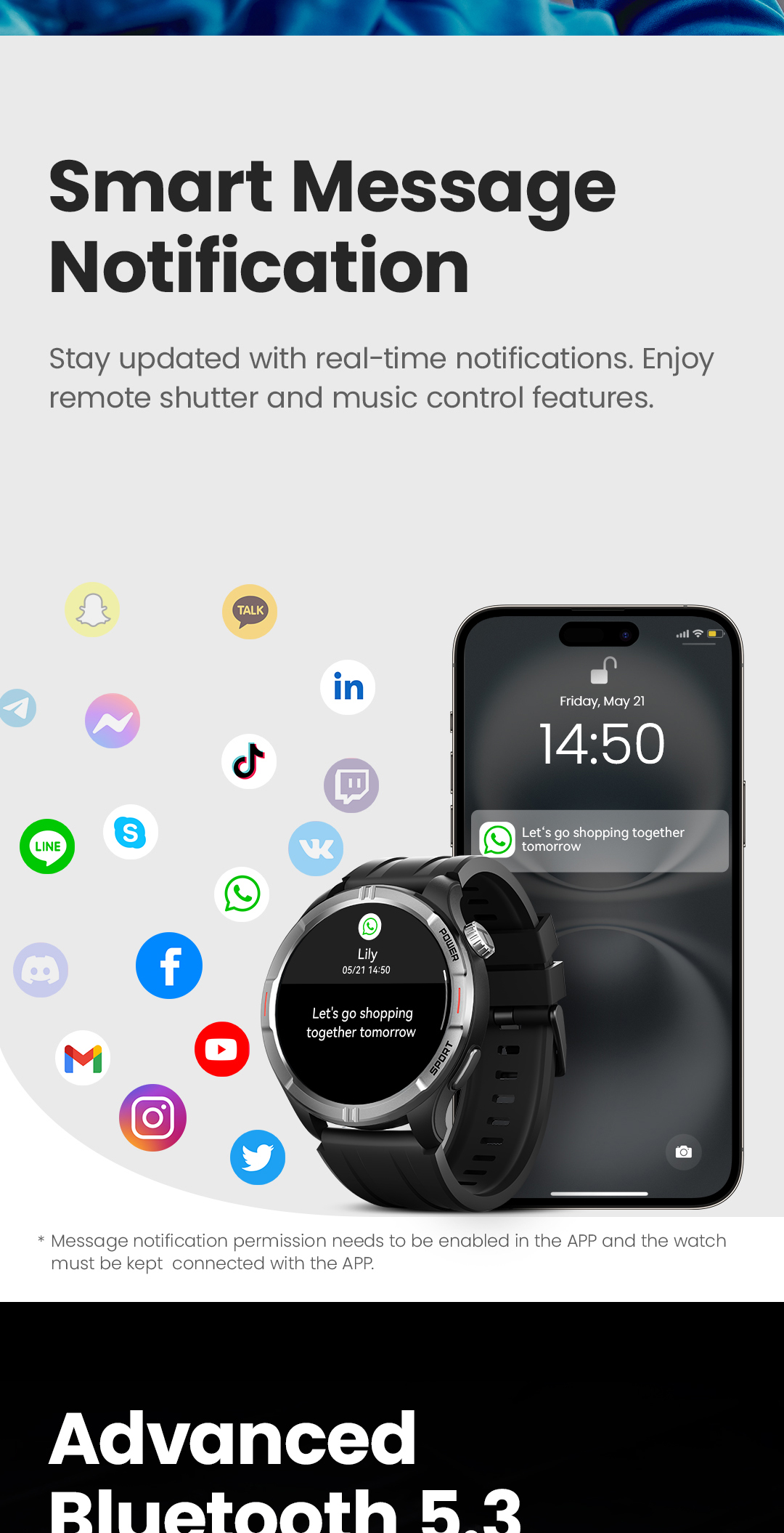 Haylou Smart Smart Runner 1.53-inch HD Display Voice Assistant call ...