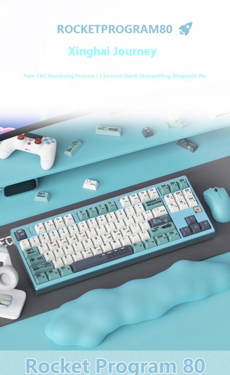 RECCAZR Rocket 80 Aluminum Wireless Mechanical Keyboard 80% Hot ...