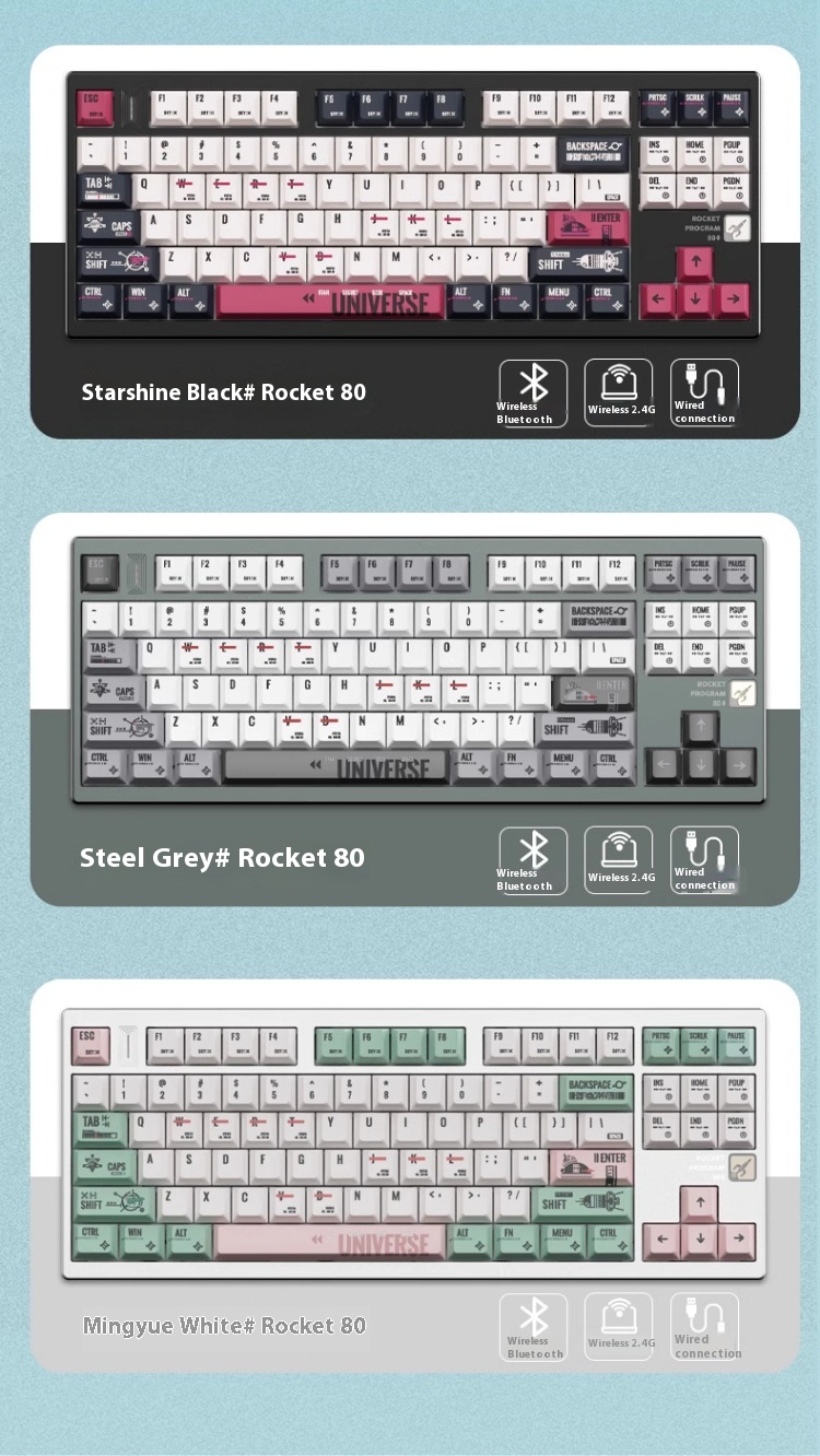 RECCAZR Rocket 80 Aluminum Wireless Mechanical Keyboard 80% Hot ...