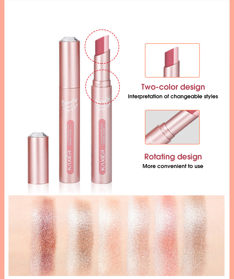 Gradient Eyeshadow Stick Waterproof Pearl Shimmer 3D Eye Makeup Smudge ...