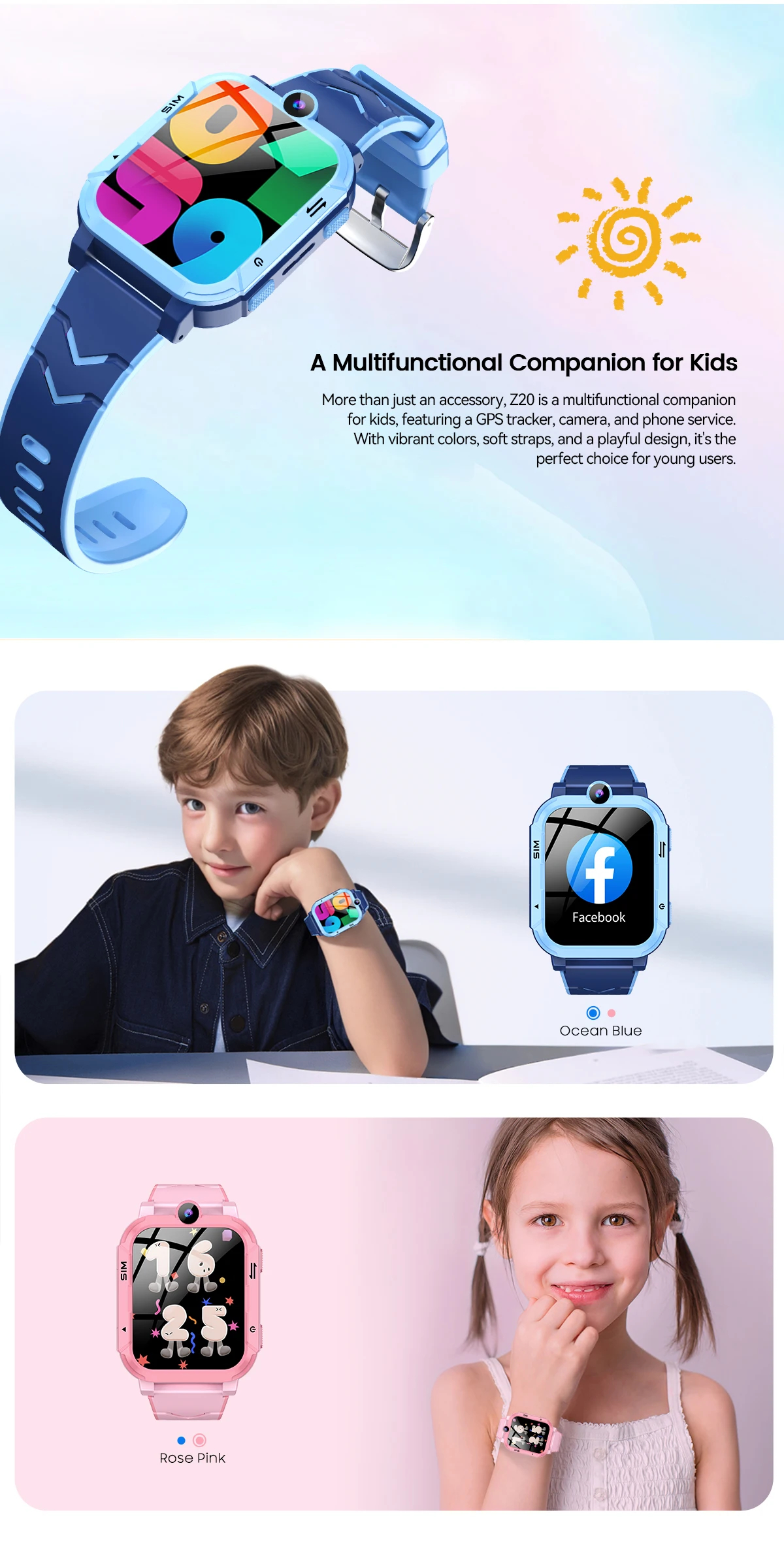 NEW 4G Kids Smart Watch with Sim Slot And WiFi GPS Video Call Child ...